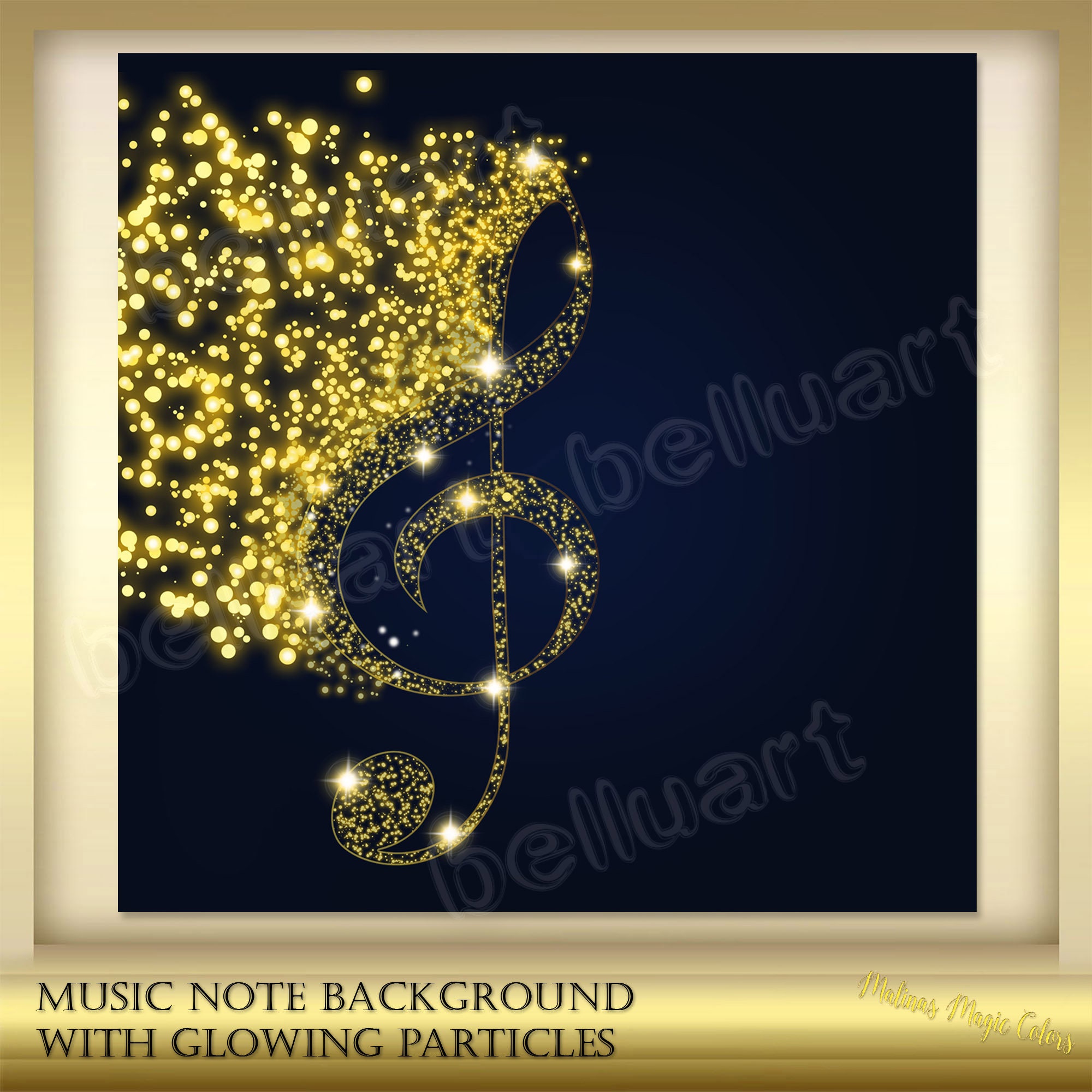Music Note Background With Glowing Particles - Music Notes Background ...