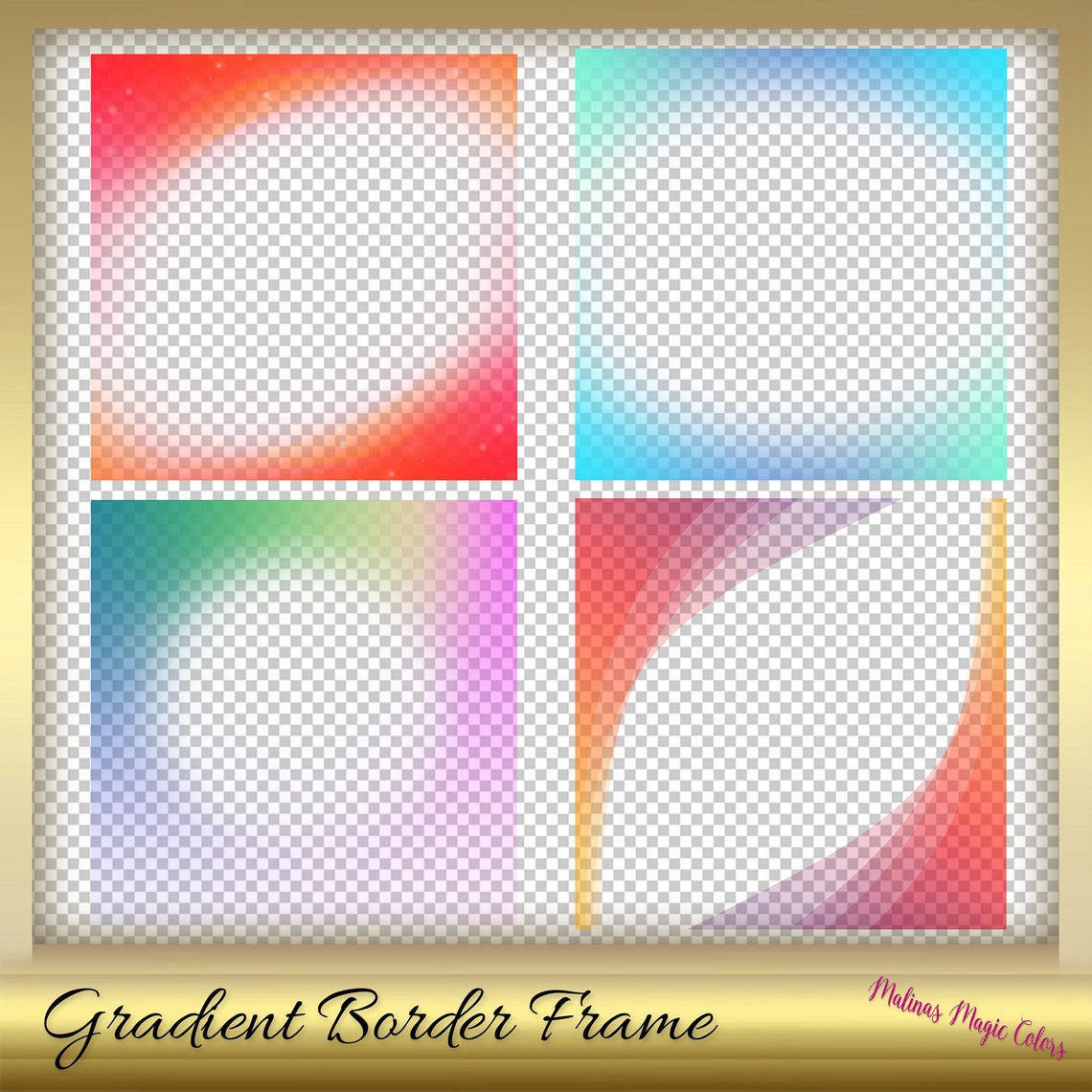 Gradient Border Frame Gradient Effect Frame Soft Color Photo Overlay ...
