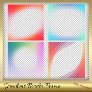 Gradient Border Frame - Gradient Effect Frame - Soft Color Photo Overlay - Soft Color Overlay ...