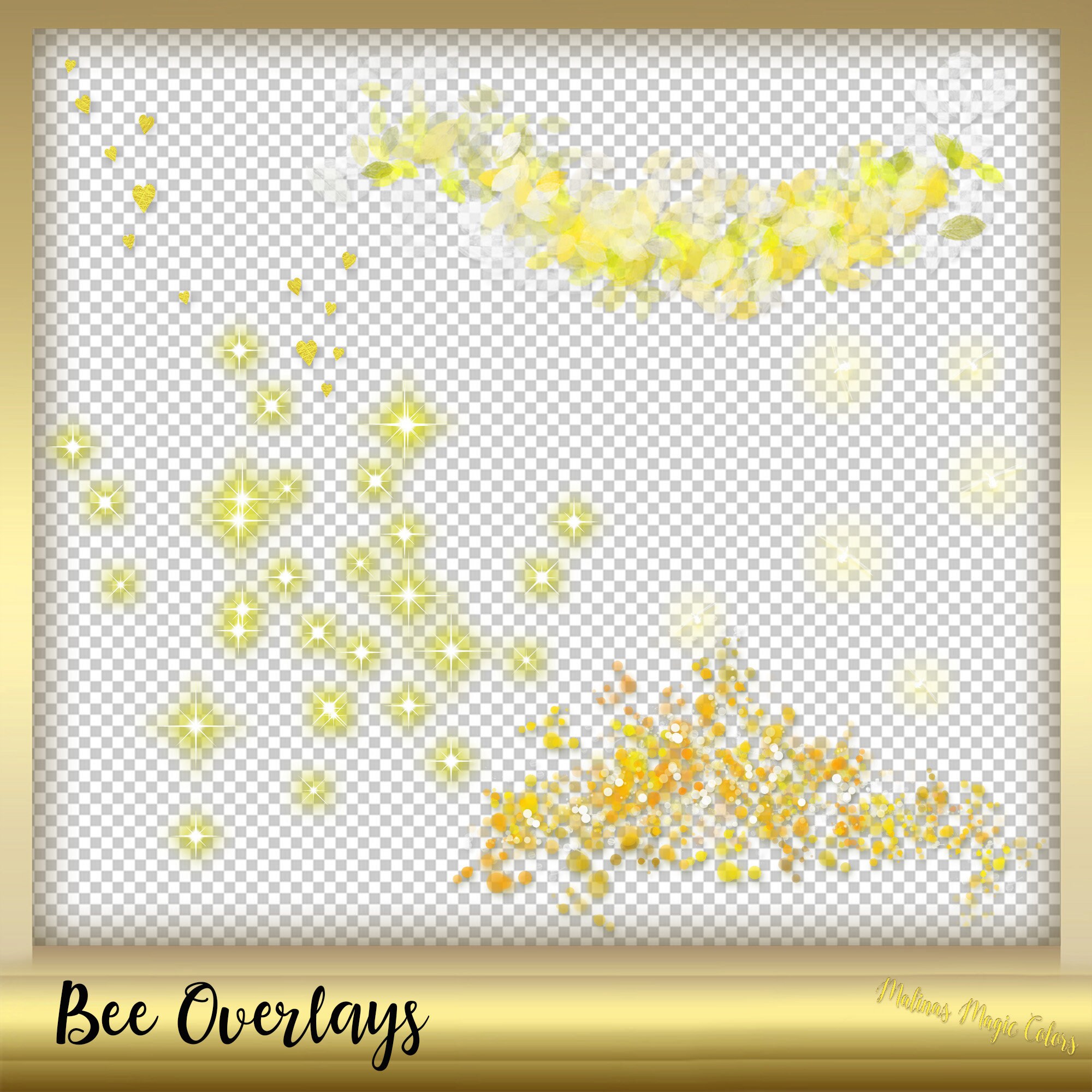 Bee Overlays Bee Overlay Photo Overlays Photoshop Layers Yellow ...