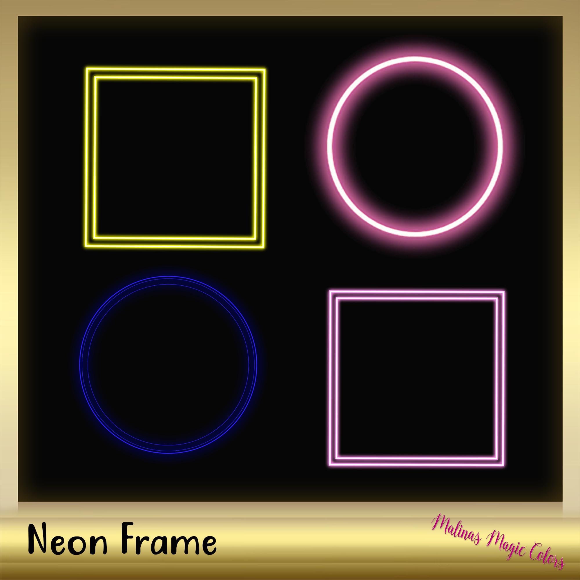 12 Neon Frames Neon Frame Light Frame Neon Effects Photoshop Digital ...