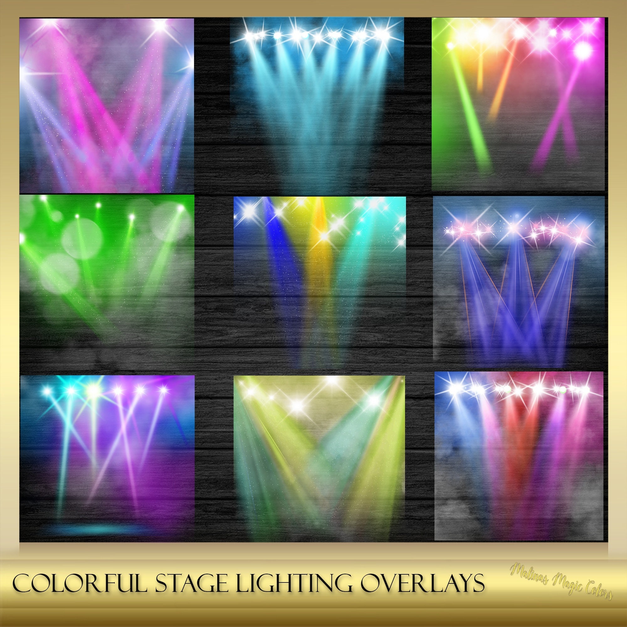 20 Colorful Stage Lighting Overlays - Colorful Spotlight Overlays ...