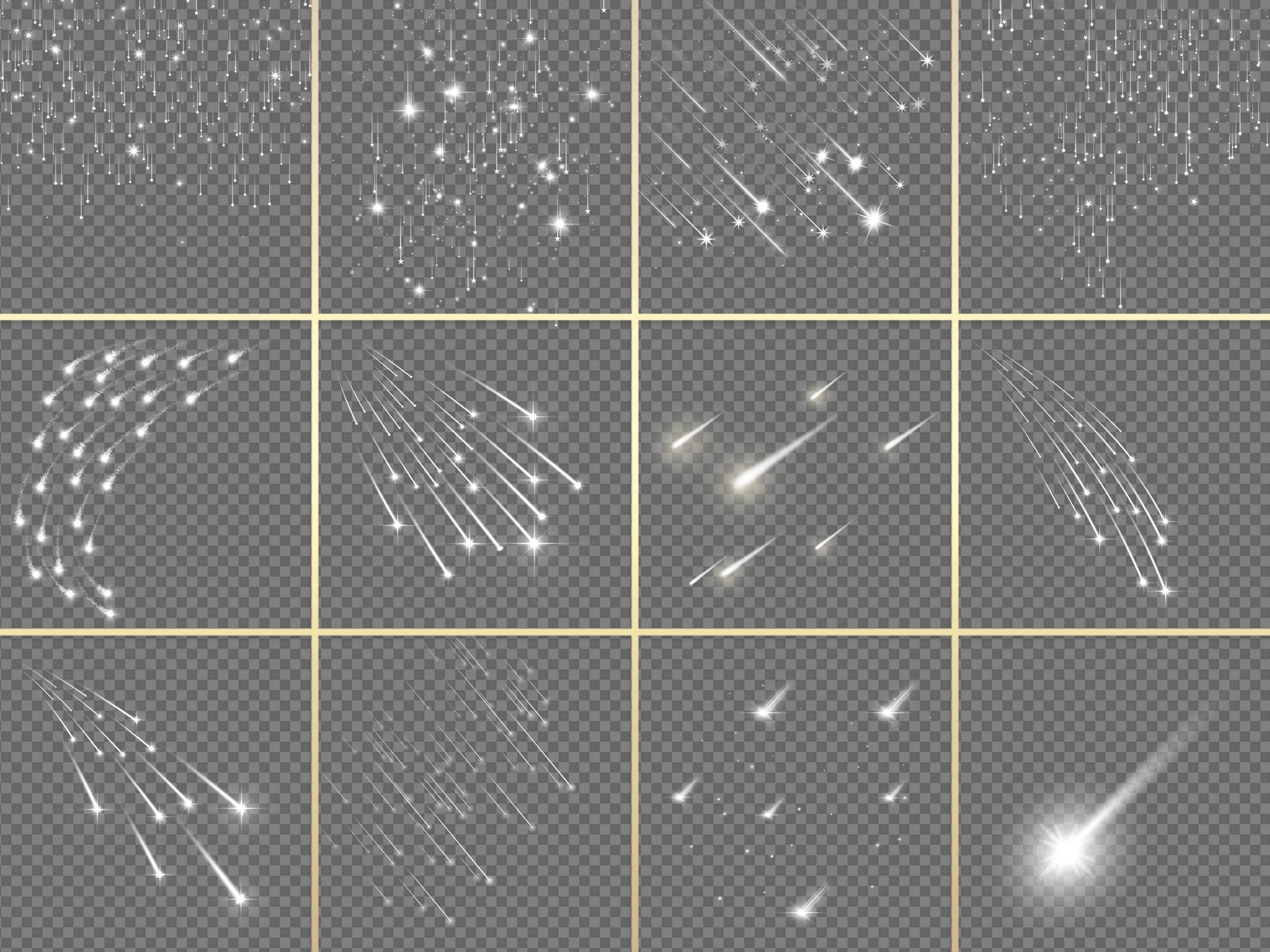 Realistic White Meteor Effect - White Meteor Light Effect - Falling ...