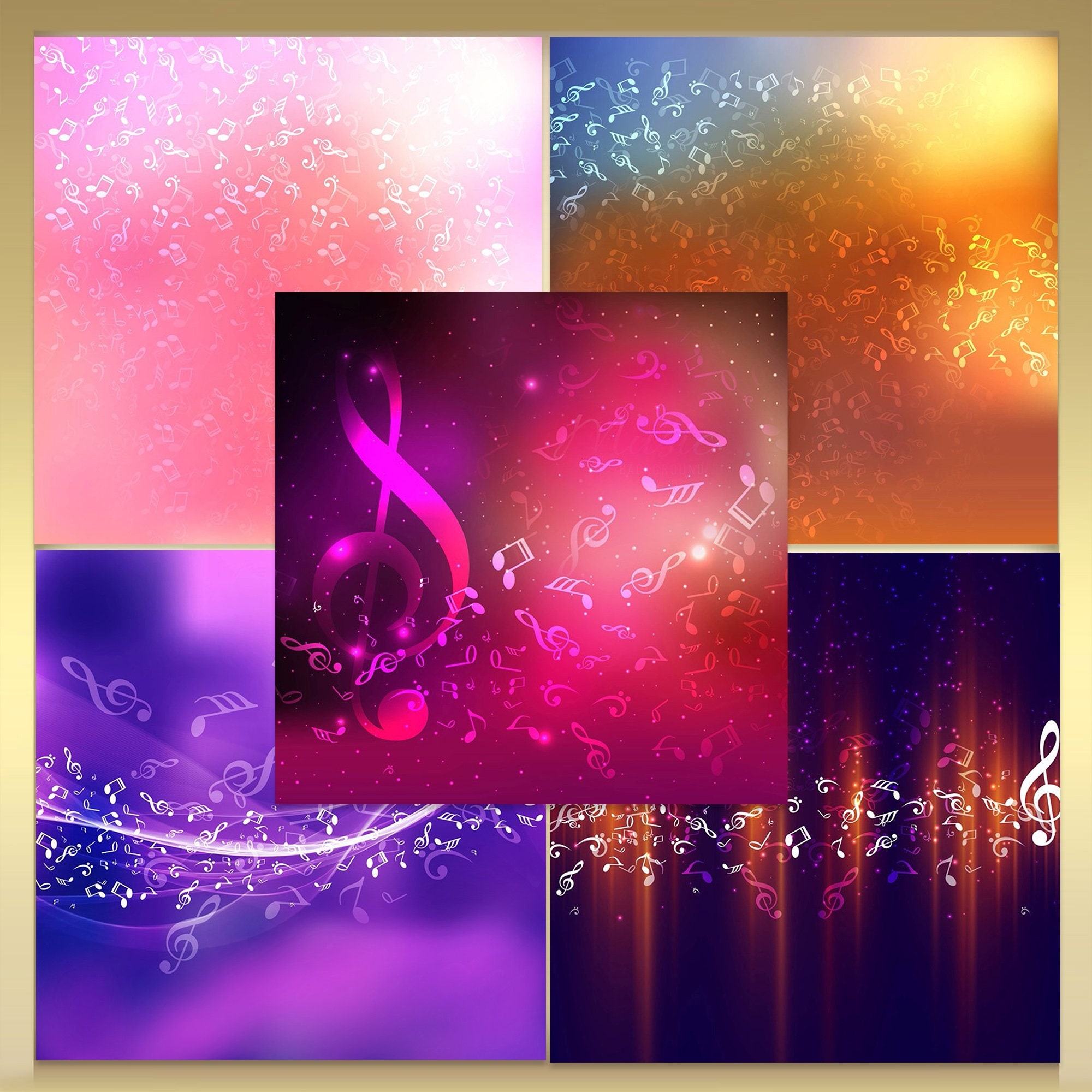10 Music Background Vol. 3 - Music Notes Background - Music Backdrop ...