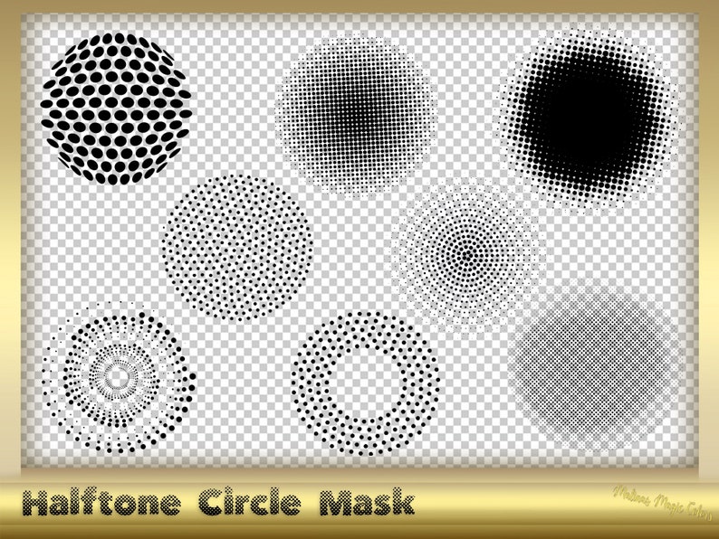 Halftone Circle Mask for Photoshop Halftone Dots Circle Circles Masks ...