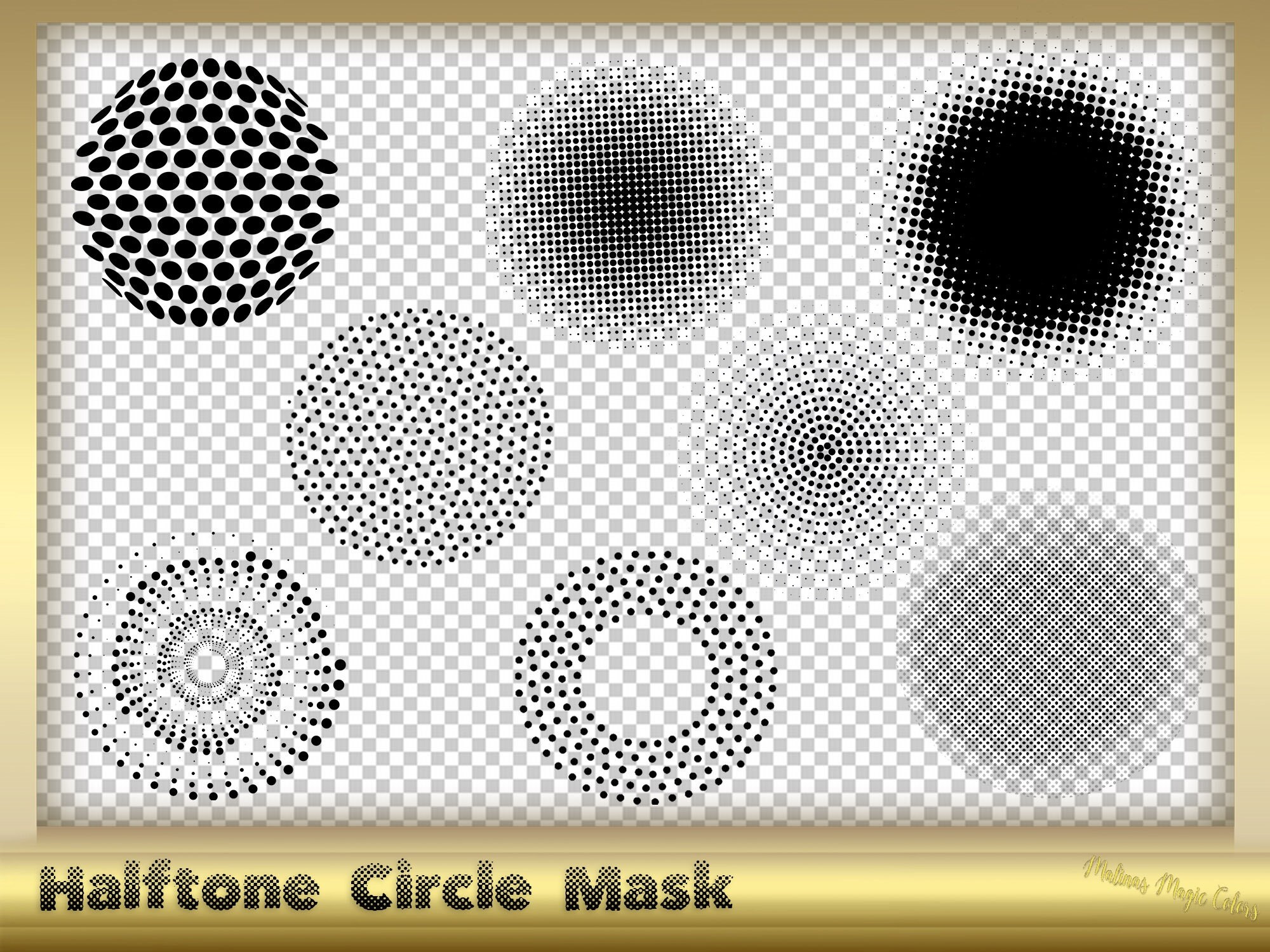 Halftone Circle Mask for Photoshop Halftone Dots Circle Circles Masks ...