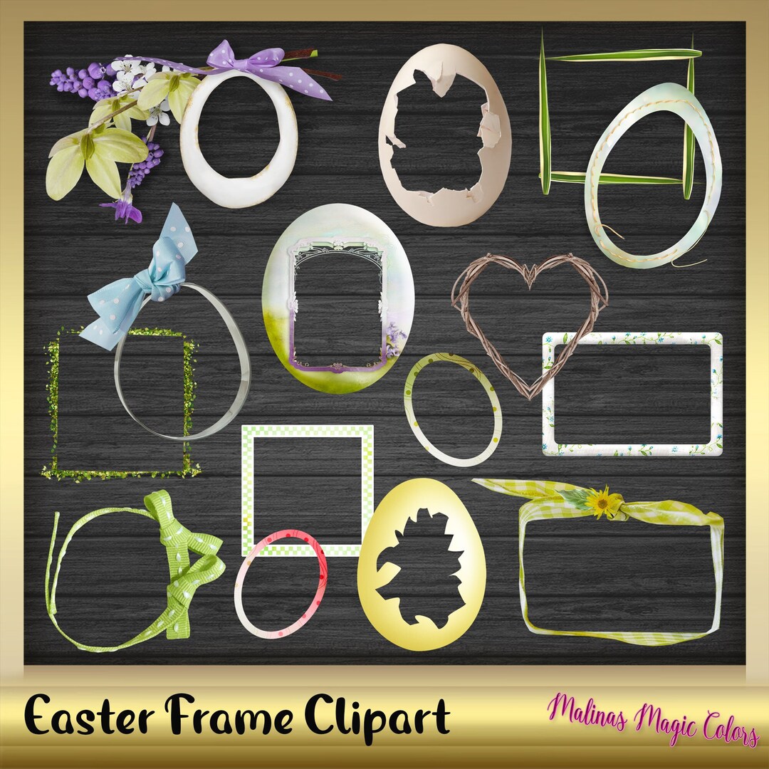 16 Easter Frames - Easter Frame Clipart - Easter Eggs Clipart - Easter ...