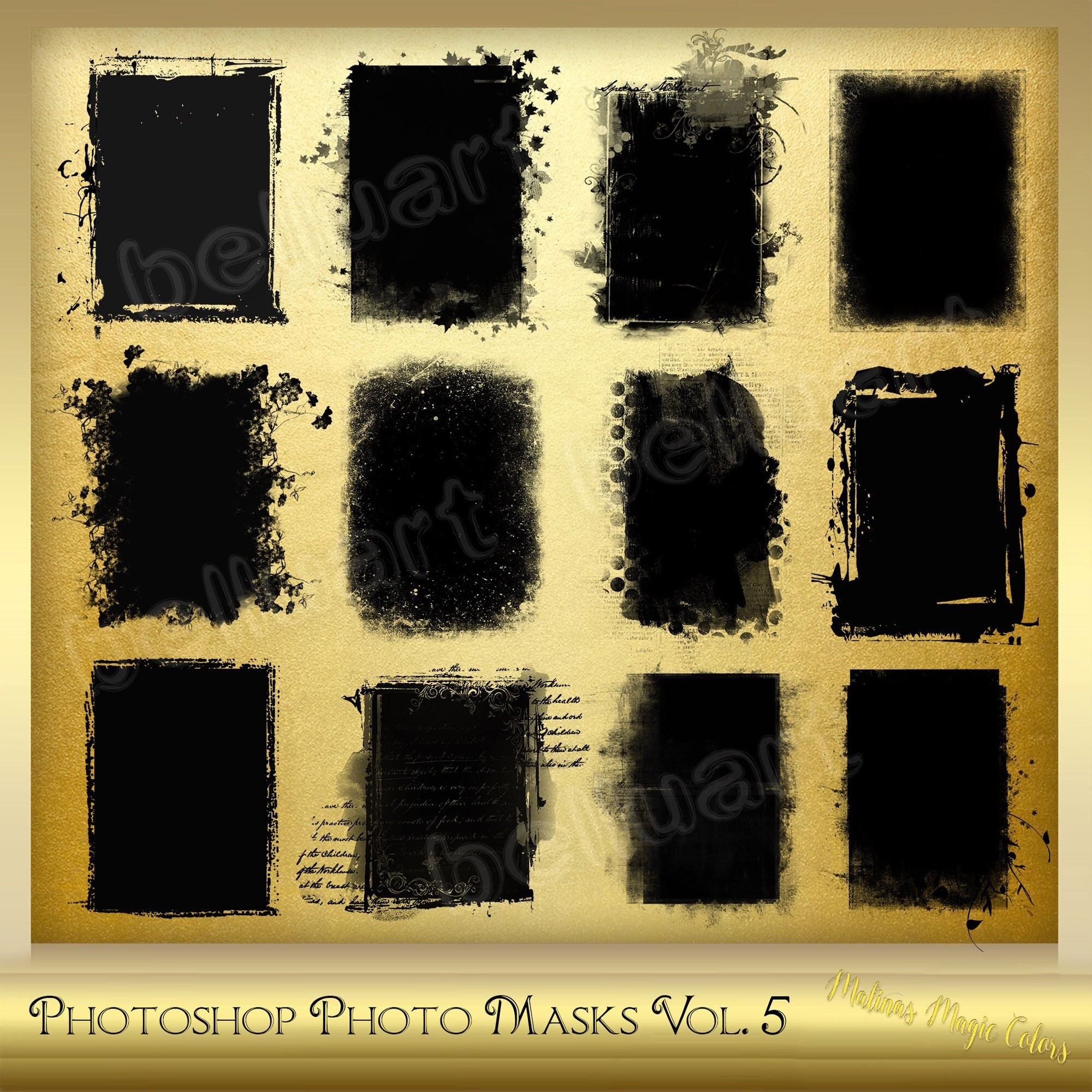 15 Photoshop Masks Vol. 5 Photoshop Clipping Masks Grunge Png Masks ...