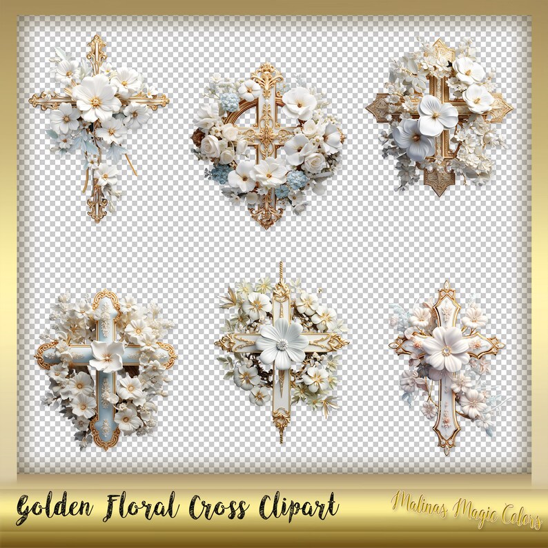 Golden Floral Cross Clipart Crosses Clip Art Cross Symbol Christian ...