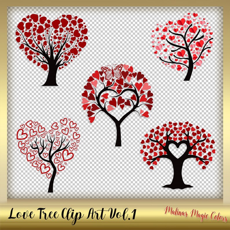 Love Tree Clipart Heart-shaped Tree Tree Clip Art Valentine Tree Clip ...