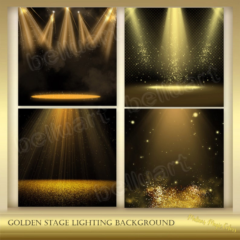 Golden Stage Lighting Background - Golden Spotlight Background ...