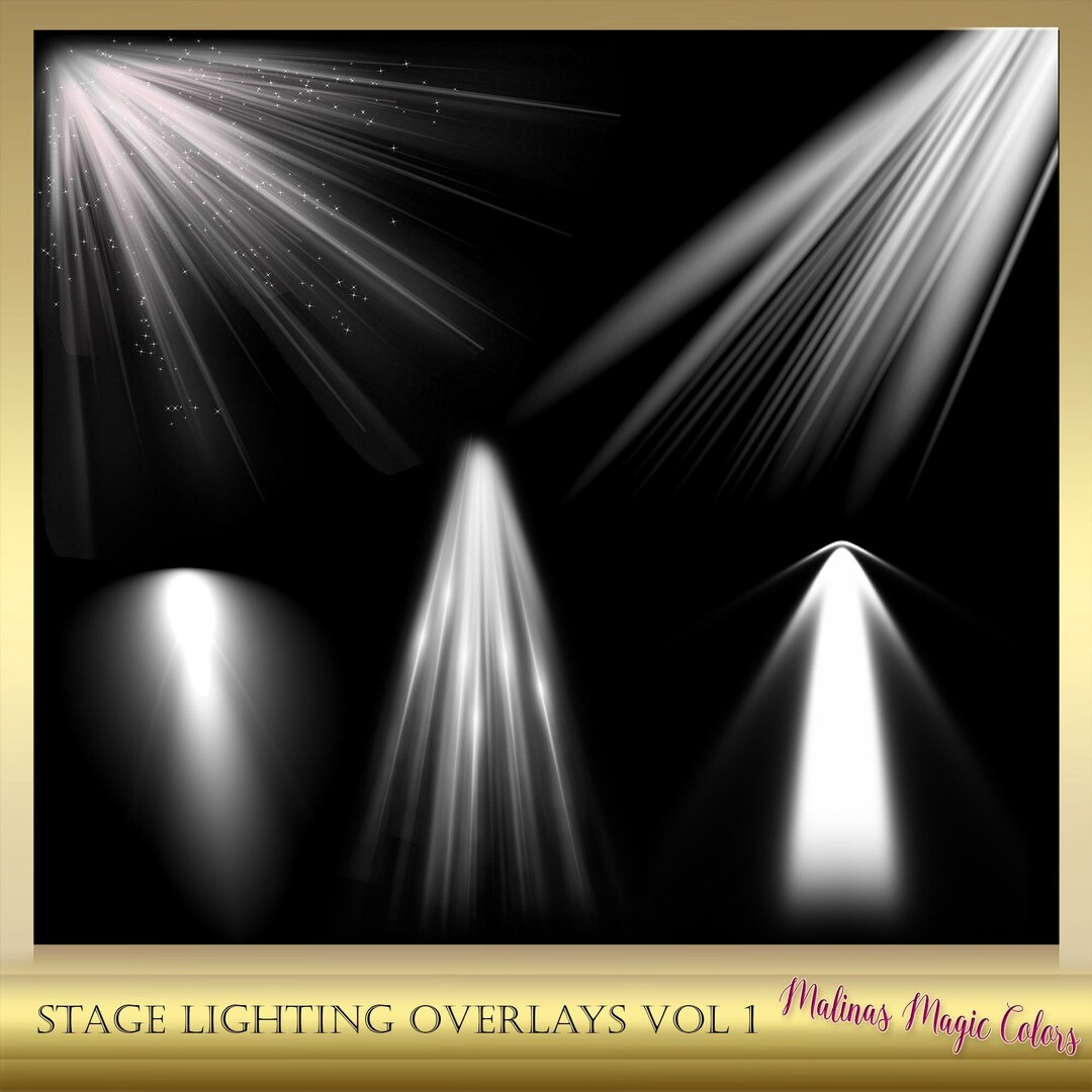20 Stage Lighting Overlays Vol 1 - Spotlight Overlays - Light Effect ...
