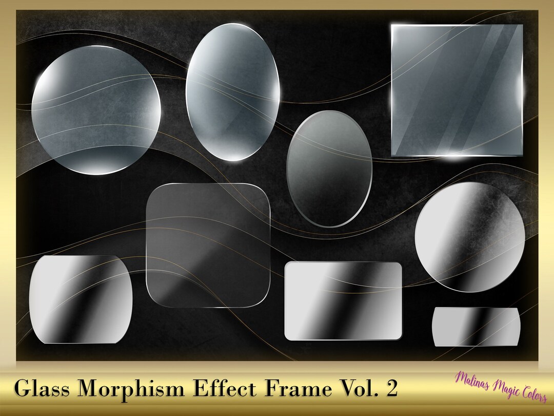 Glass Morphism Effect Frame Vol. 2 - Glassmorphism Effect - Transparent ...