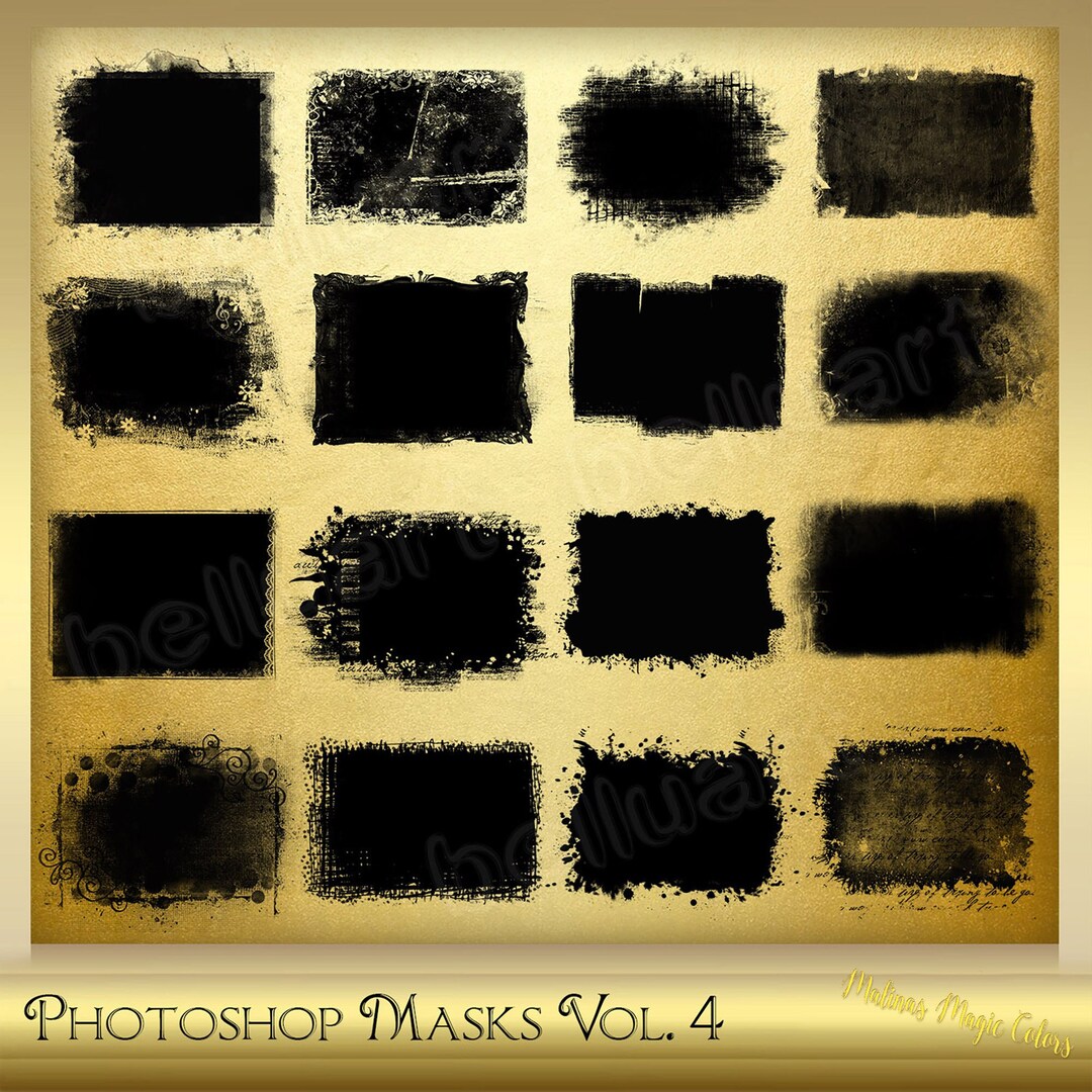 16 Photoshop Masks Vol. 4 - Photoshop Clipping Masks - Grunge Png Masks ...