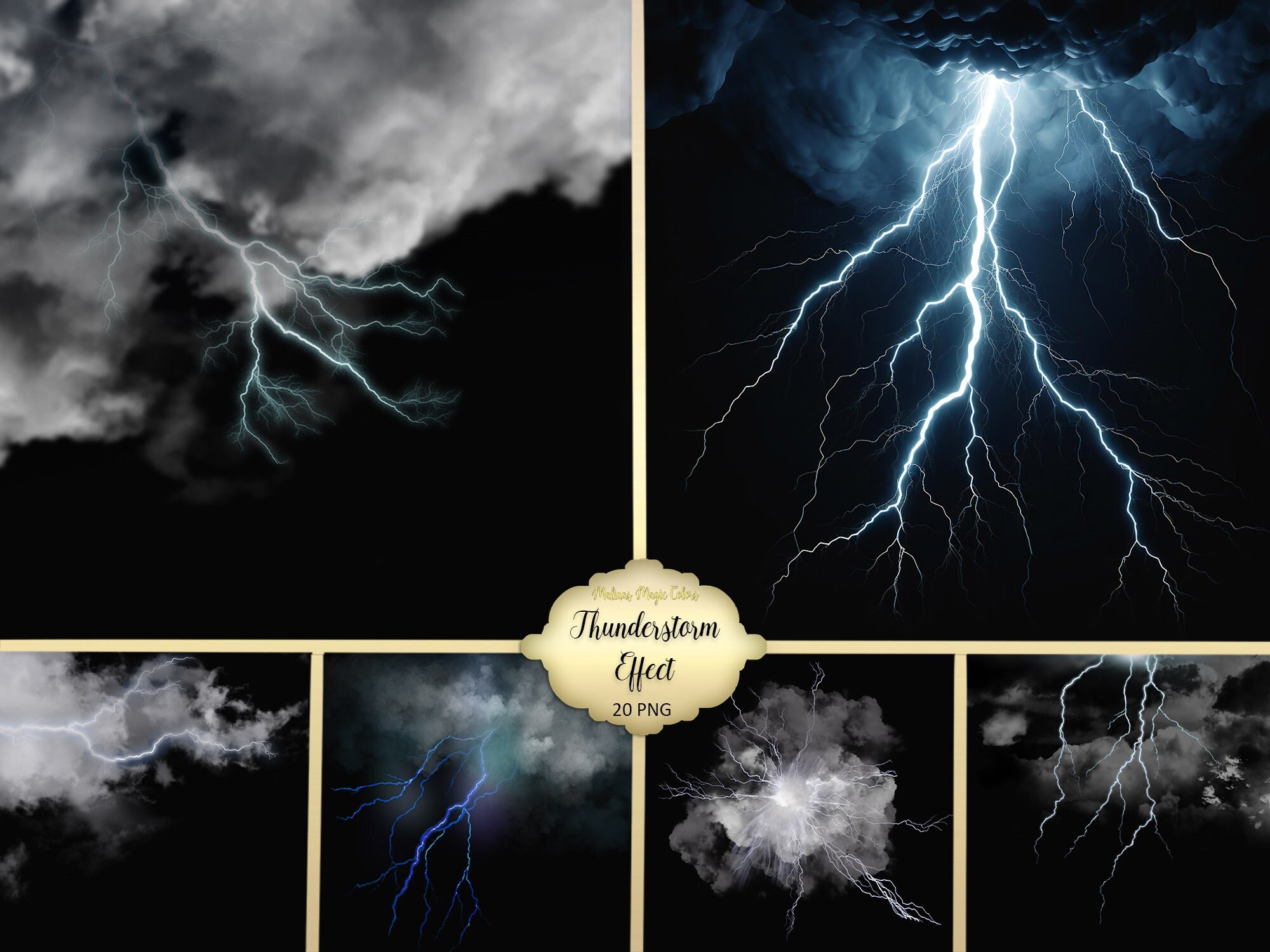 Lightning Effect in Dark Clouds - Thunderstorm - Dark Clouds Overlays ...