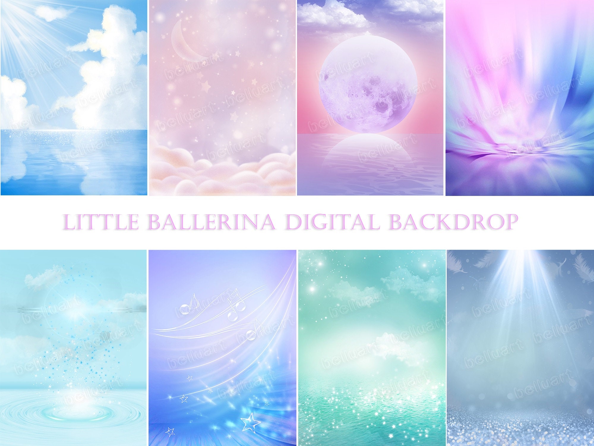 Little Ballerina Digital Backdrop - Ballet Stage Background - Ballet ...