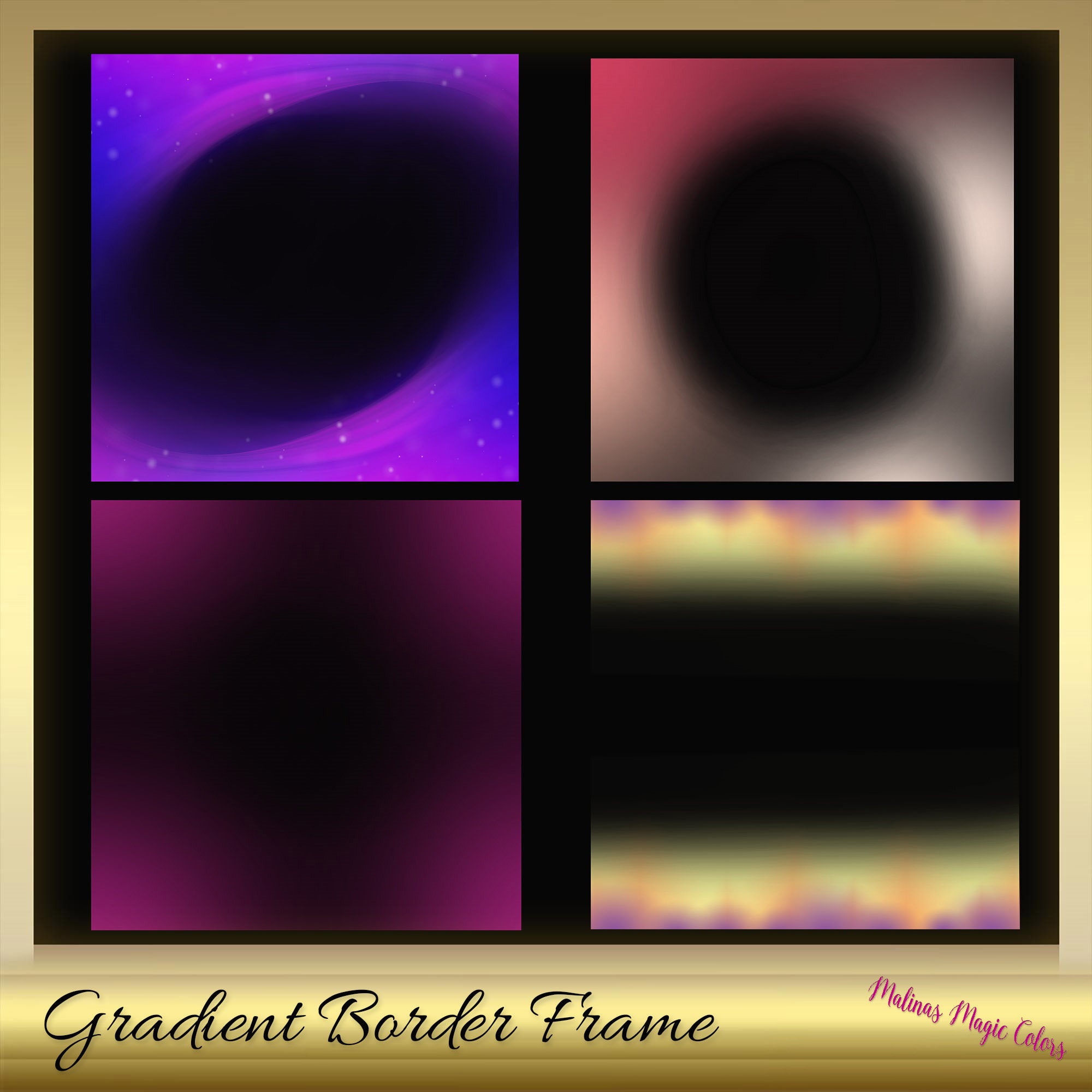 Gradient Border Frame Gradient Effect Frame Soft Color Photo Overlay ...