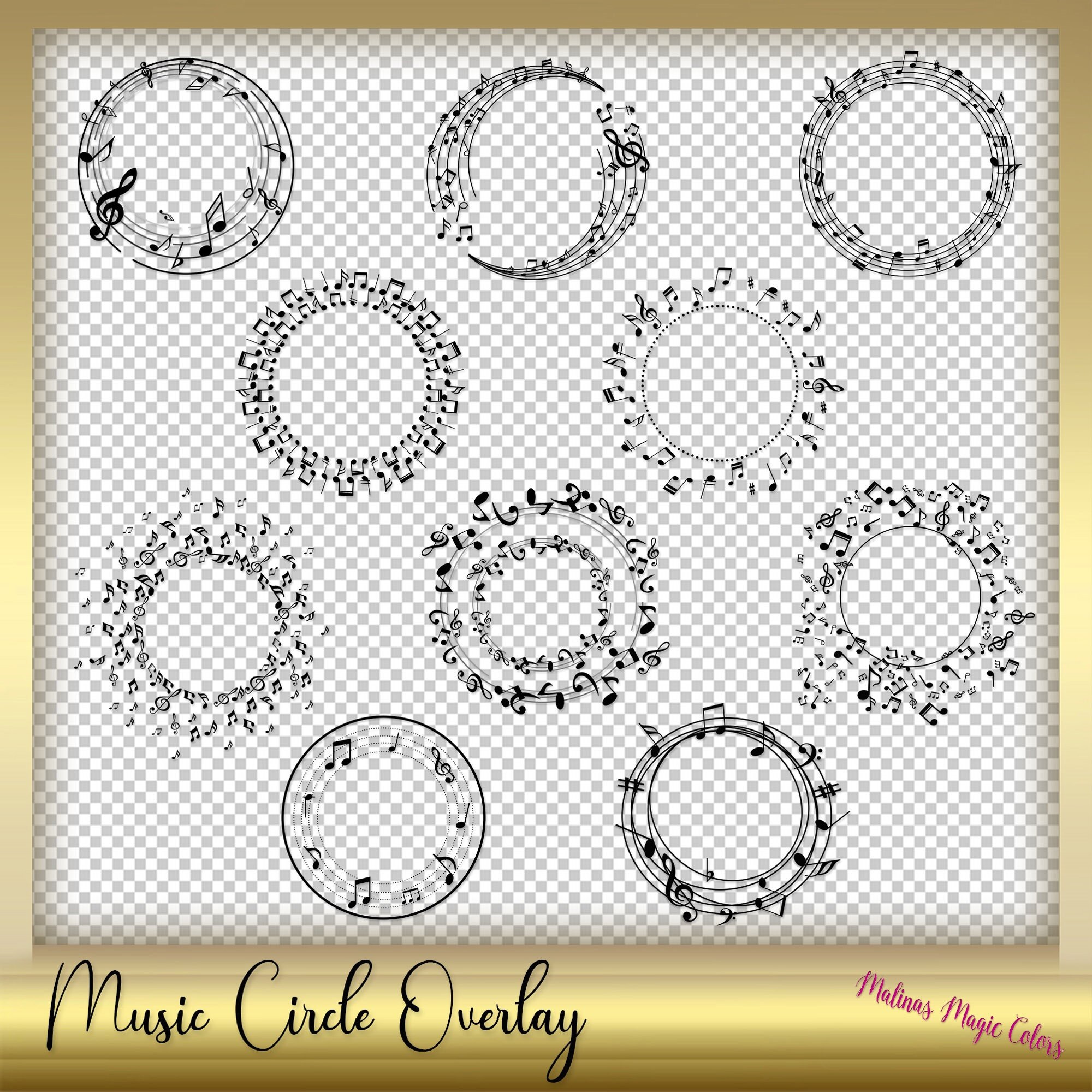 Music Note Circle Overlay - Round Music Note Overlay - Music Note Clip ...