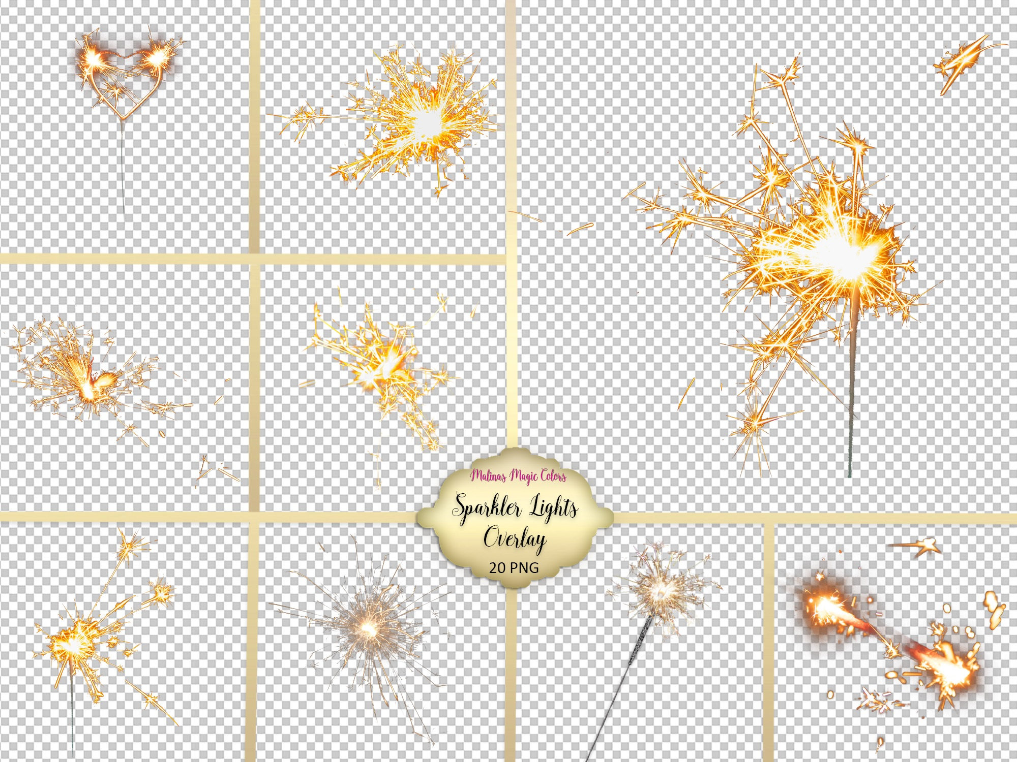 20 Sparkler Lights Photo Overlays - Sparkler Photoshop Overlay ...