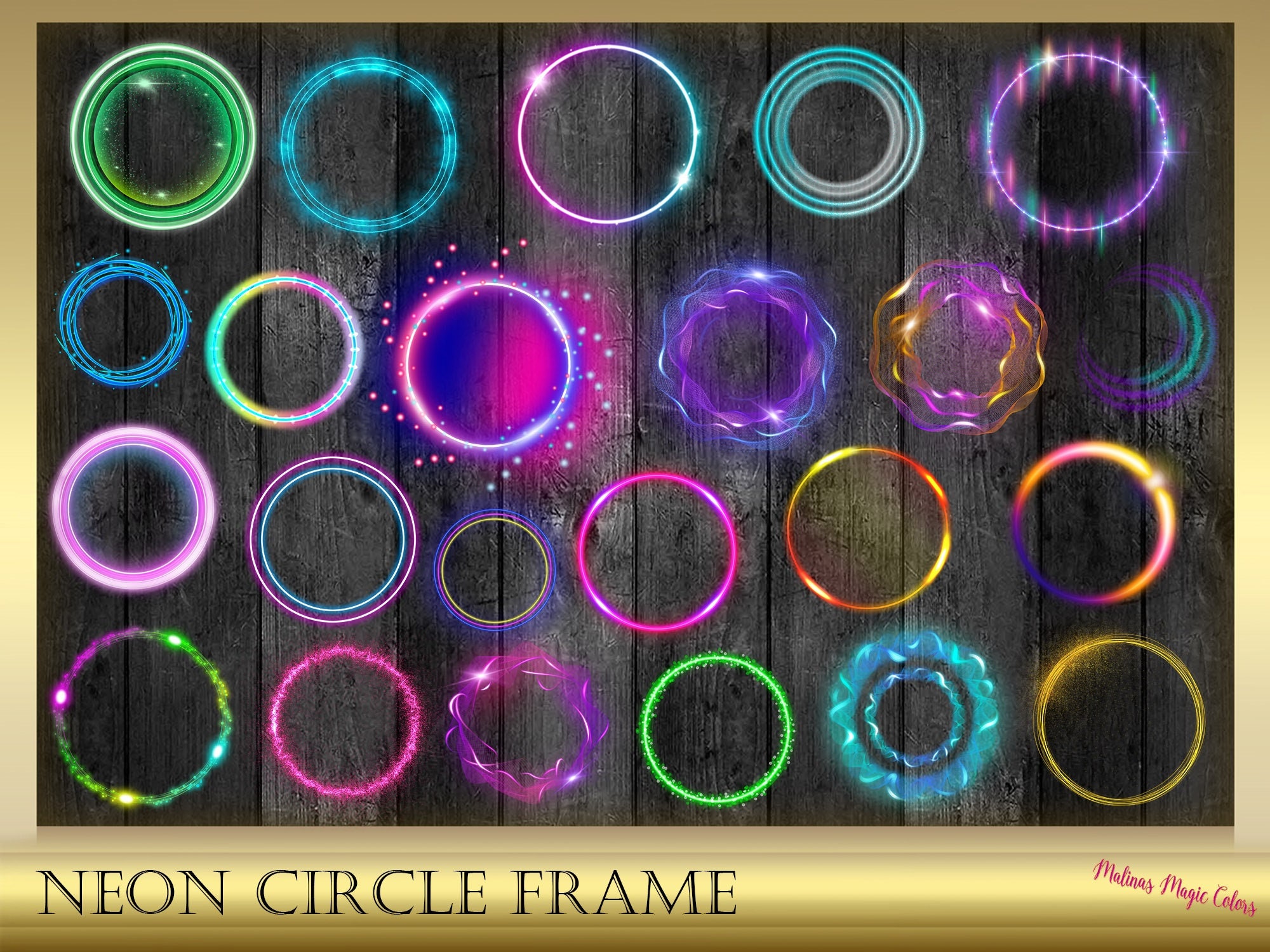 32 Neon Light Effect Frames - Neon Frame - Light Frame - Neon Effects ...