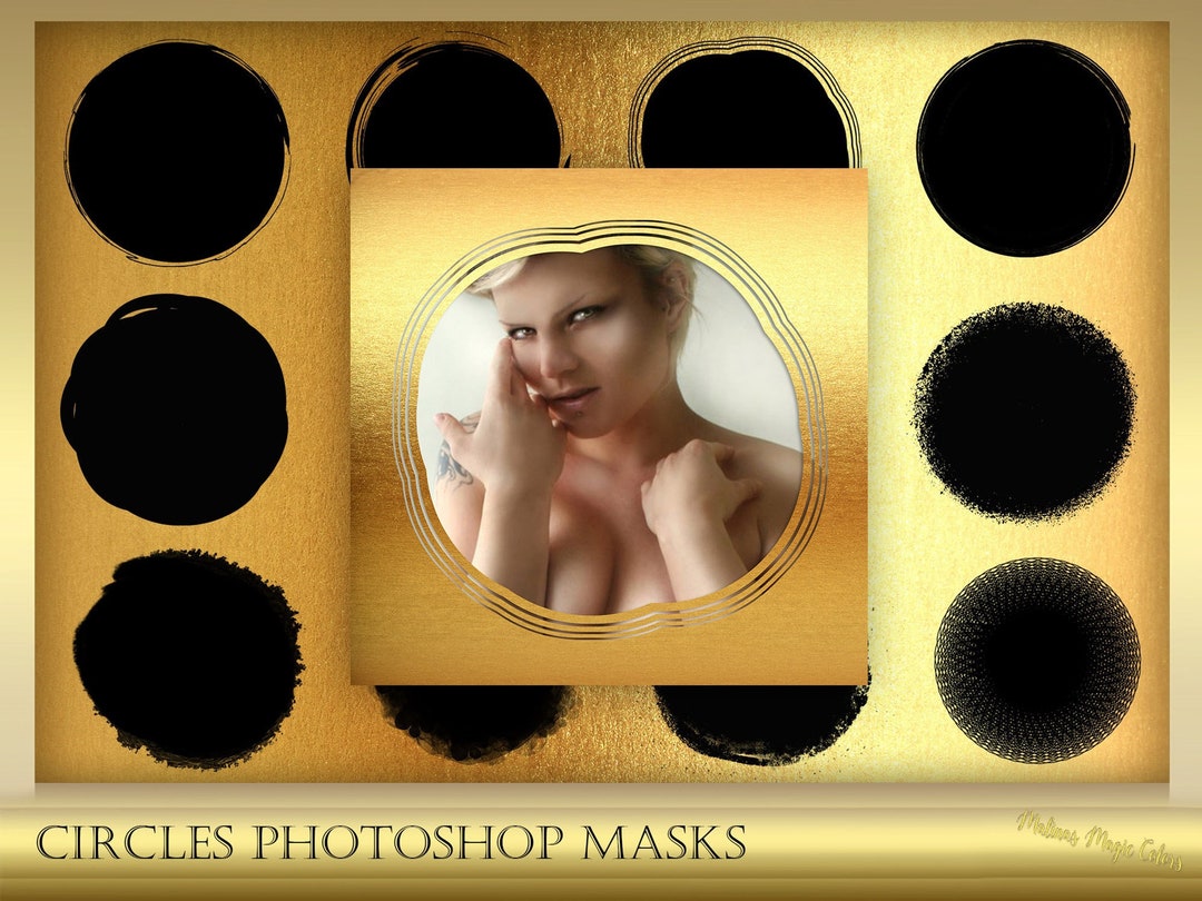 12 Circles Masks for Photoshop - Photoshop Clipping Masks - Grunge Png Masks - Digital Scrapbook ...