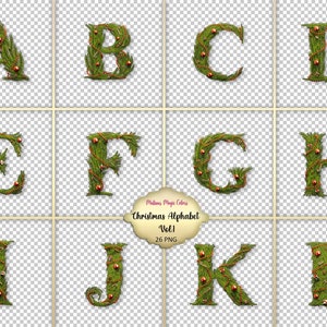Christmas Alphabet Vol.1 Christmas Digital Alphabet Christmas Letters ...