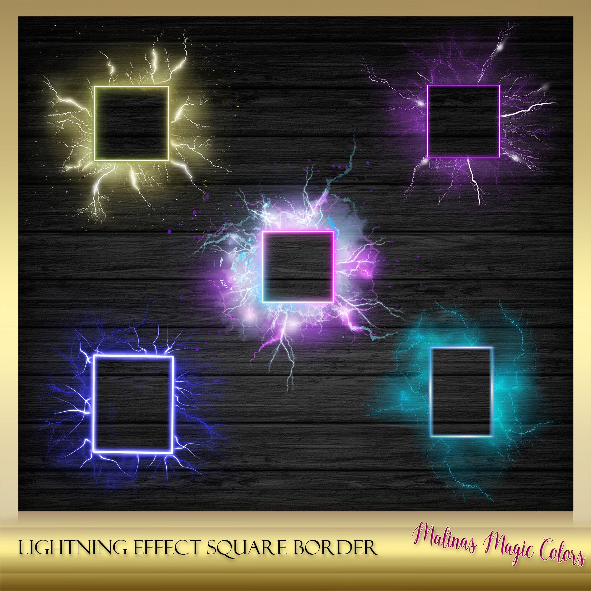 Lightning Effect Square Border Lightning Effect Overlay Lightning Photo ...