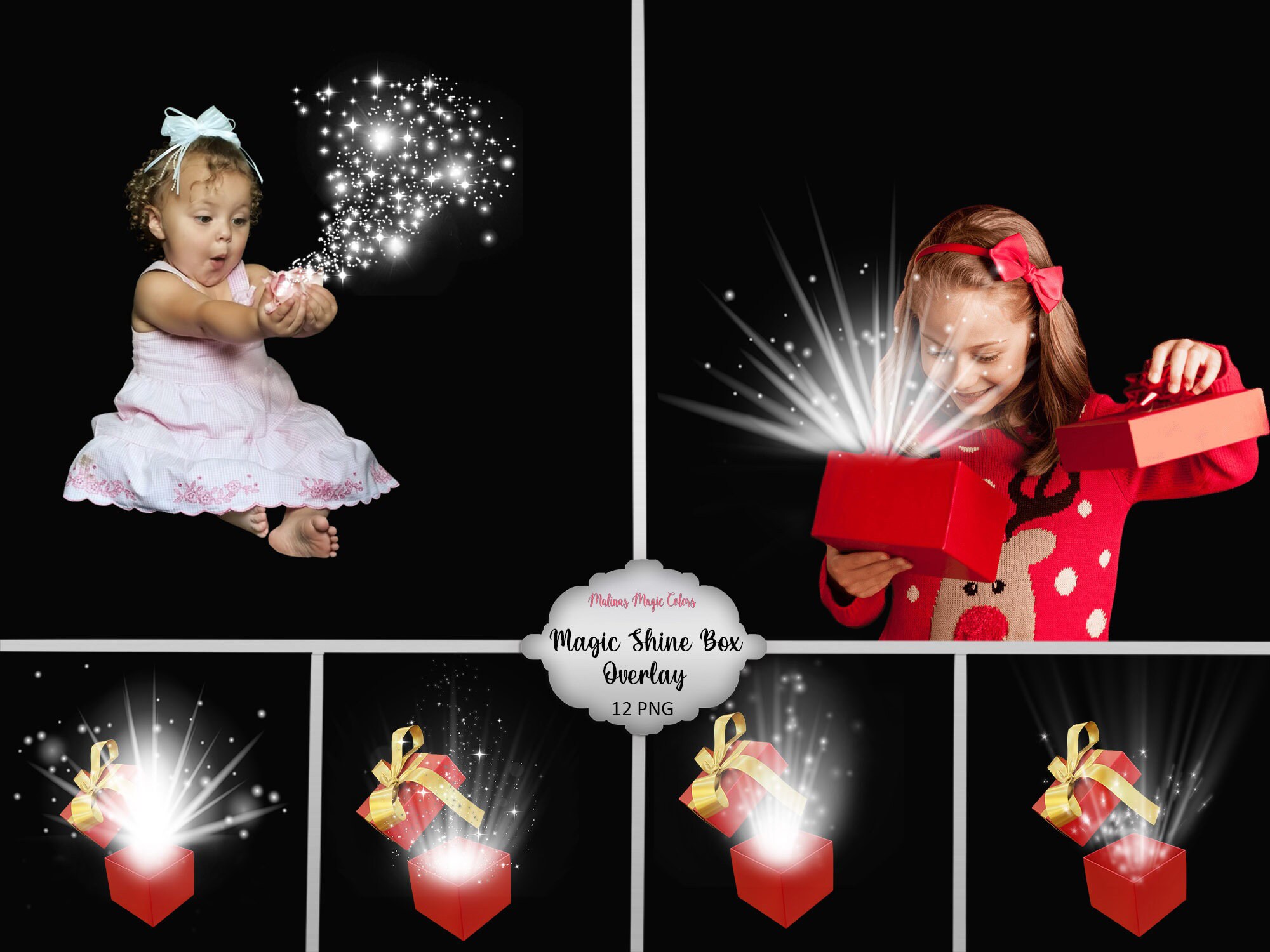 Magic Shine Box Overlay - Magic Christmas Light Overlays - Magical ...