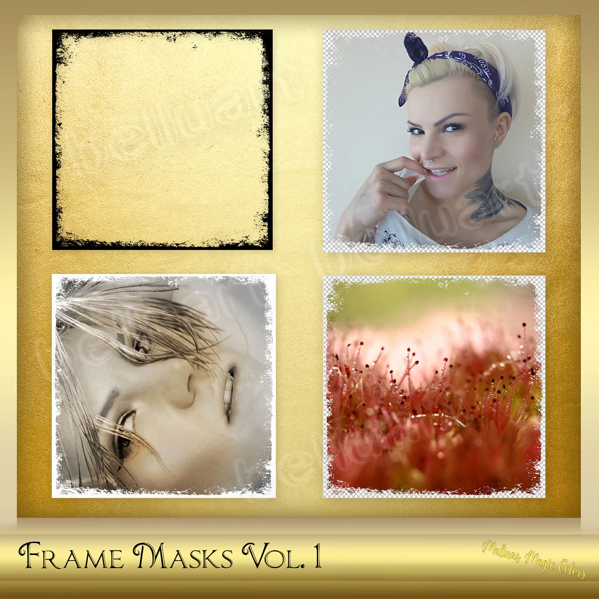 10 Frame Masks Vol. 1 - Photoshop Clipping Masks - Brush Mask - Grunge ...