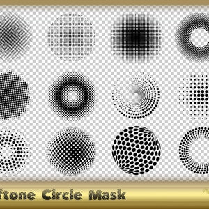 Halftone Circle Mask for Photoshop Halftone Dots Circle Circles Masks ...
