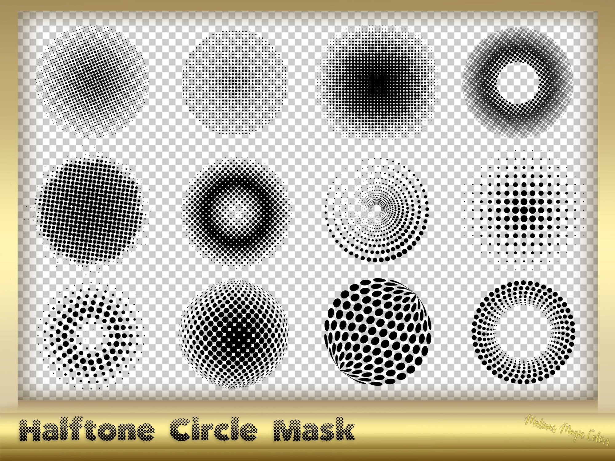 Halftone Circle Mask for Photoshop Halftone Dots Circle Circles Masks ...