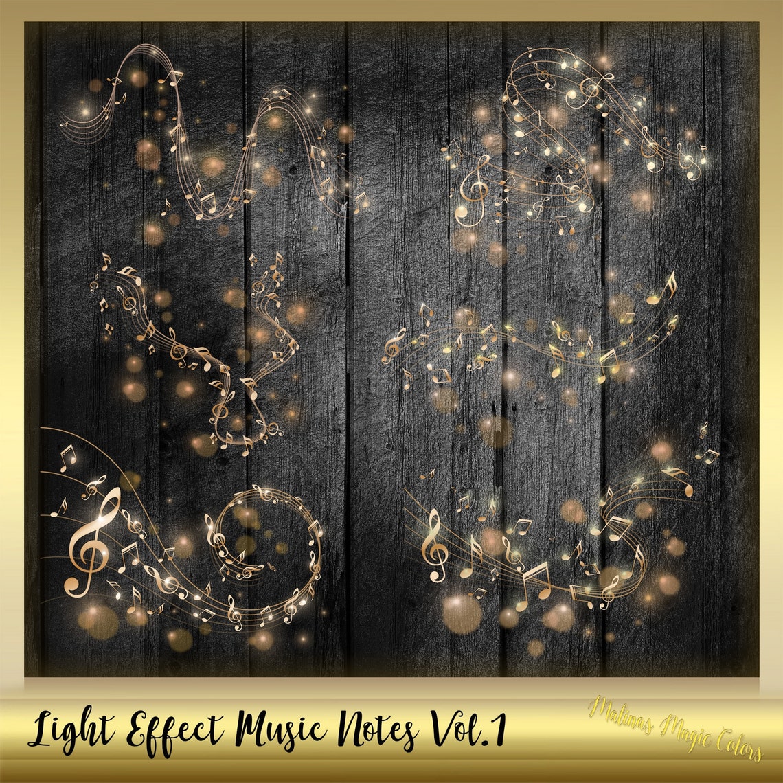 6 Light Effect Music Notes Vol. 1 - Music Note Clip Art - Luminous ...