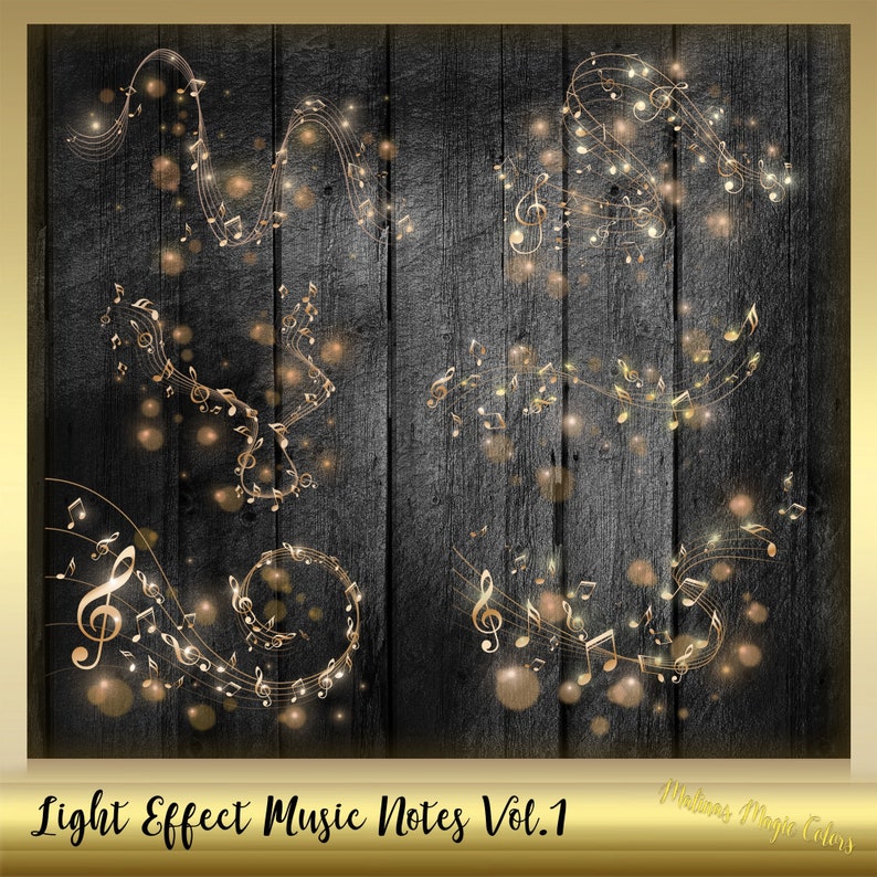 6 Light Effect Music Notes Vol. 1 - Music Note Clip Art - Luminous ...