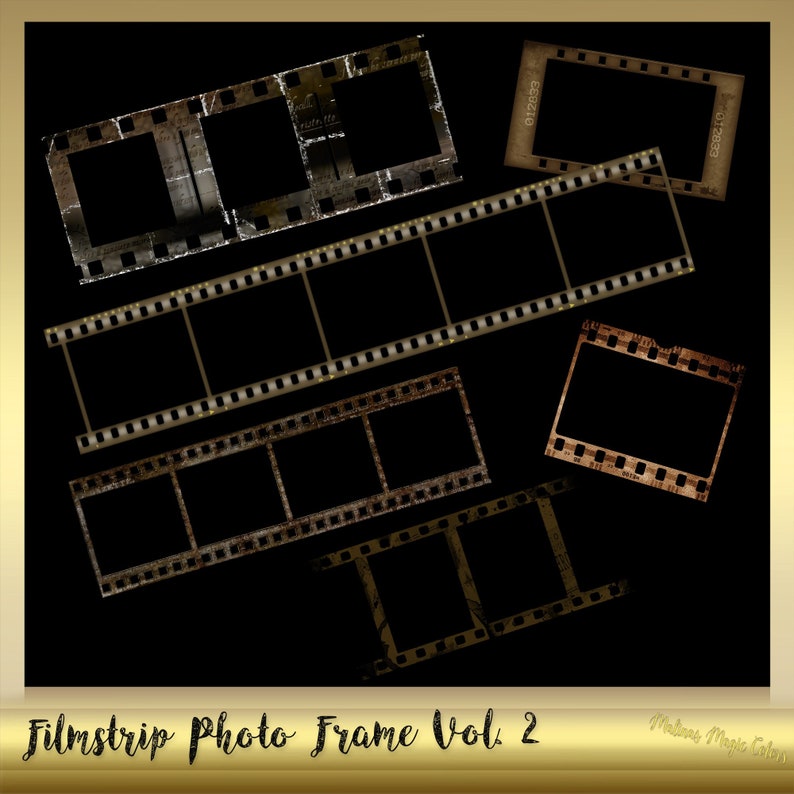 7 Filmstrip Photo Frame Vol. 2 Photo Filmstrip Digital Filmstrip Frame Photoshop Picture Frame ...