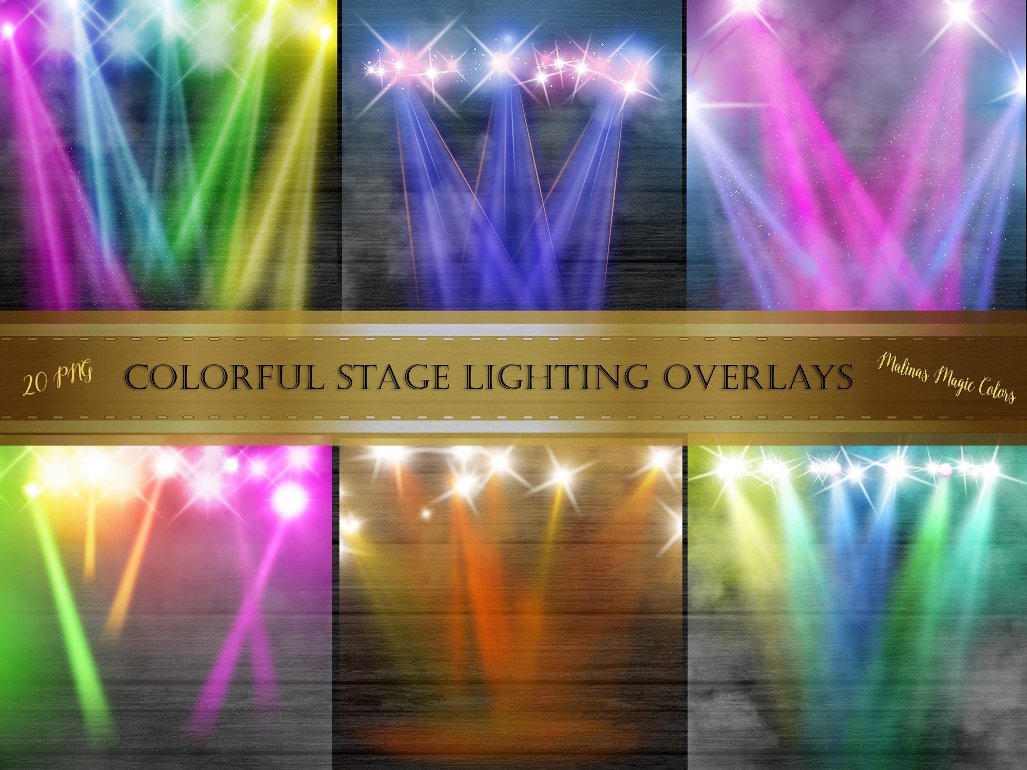 20 Colorful Stage Lighting Overlays - Colorful Spotlight Overlays ...