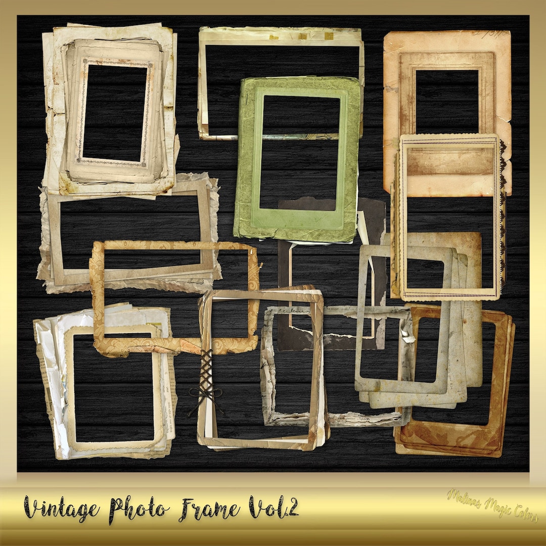 15 VINTAGE Photo Frame Vol. 2 - Vintage Frame - Photoshop Digital ...