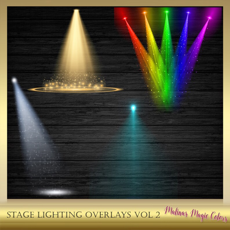 15 Stage Lighting Overlays Vol 2 Spotlight Overlays Light Effect Photoshop Spotlight Png Instant ...