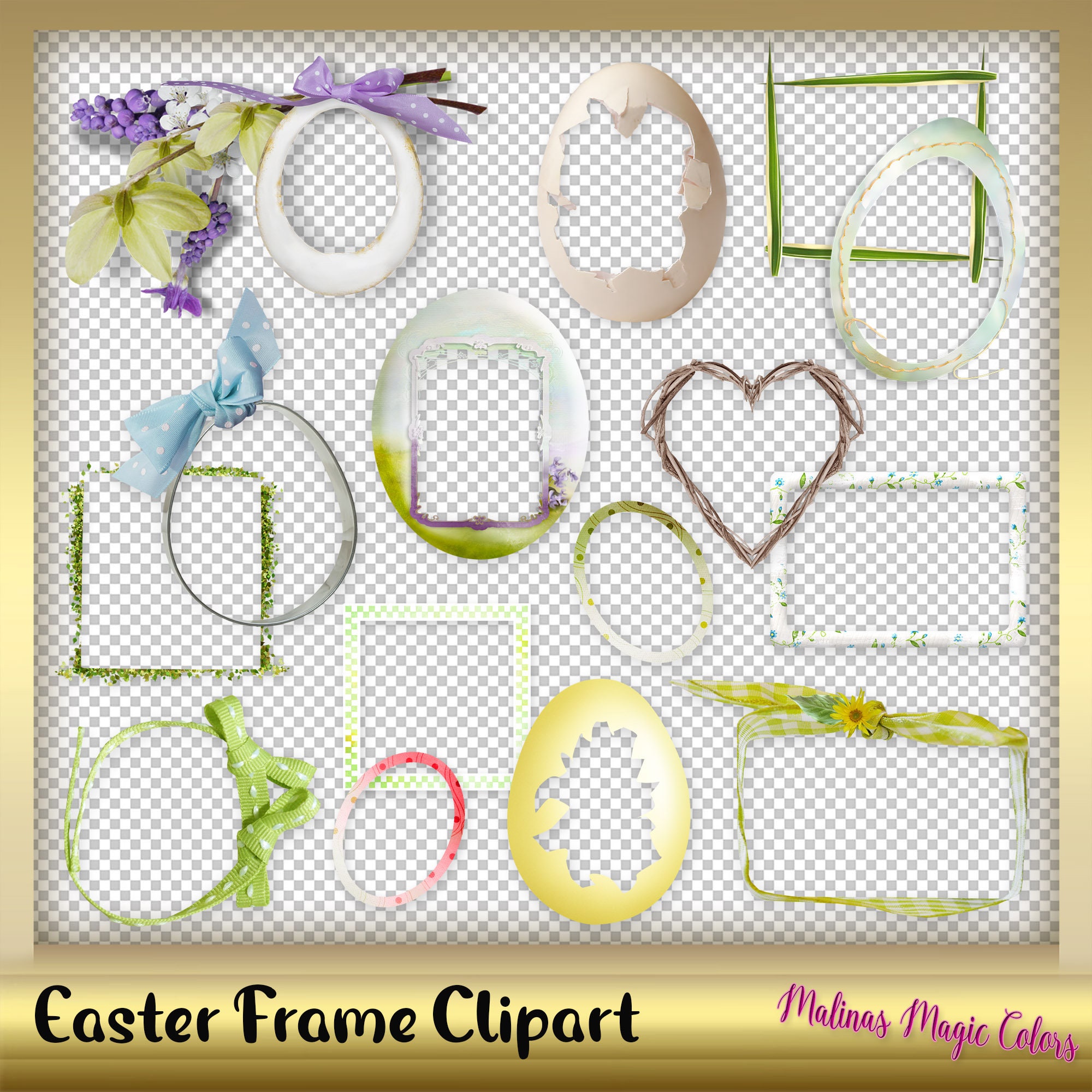 16 Easter Frames Easter Frame Clipart Easter Eggs Clipart Easter ...