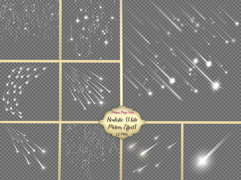 Realistic White Meteor Effect - White Meteor Light Effect - Falling ...