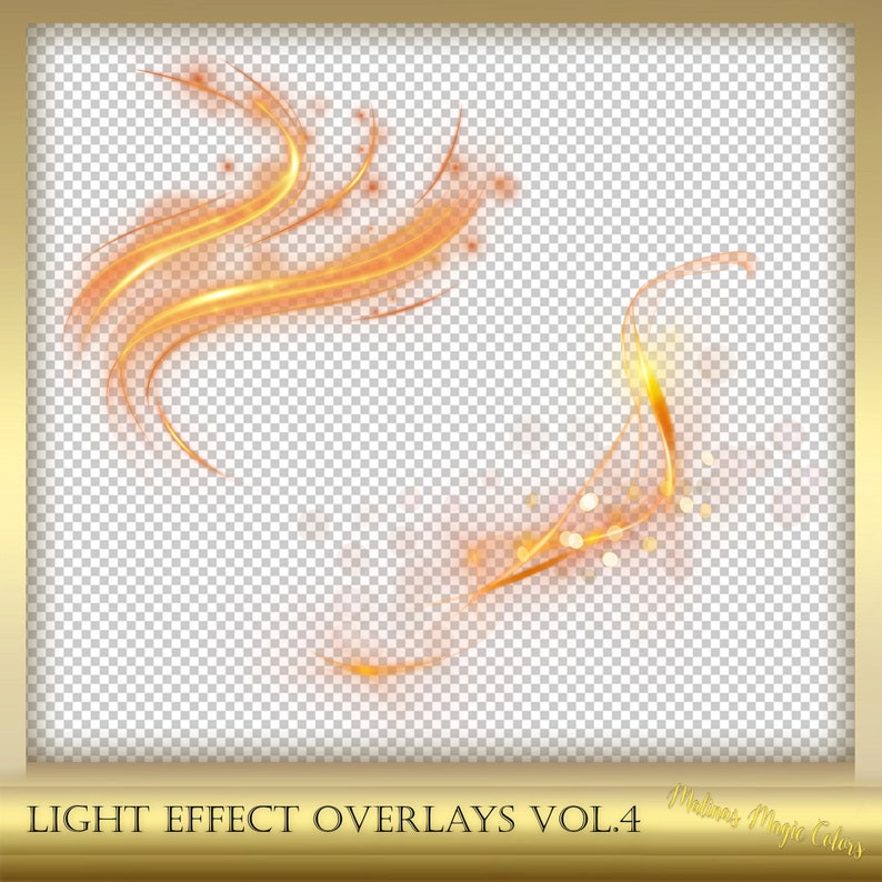 20 Light Effect Overlays Vol.4 Wedding Overlays Shiny Gold Glowing New ...