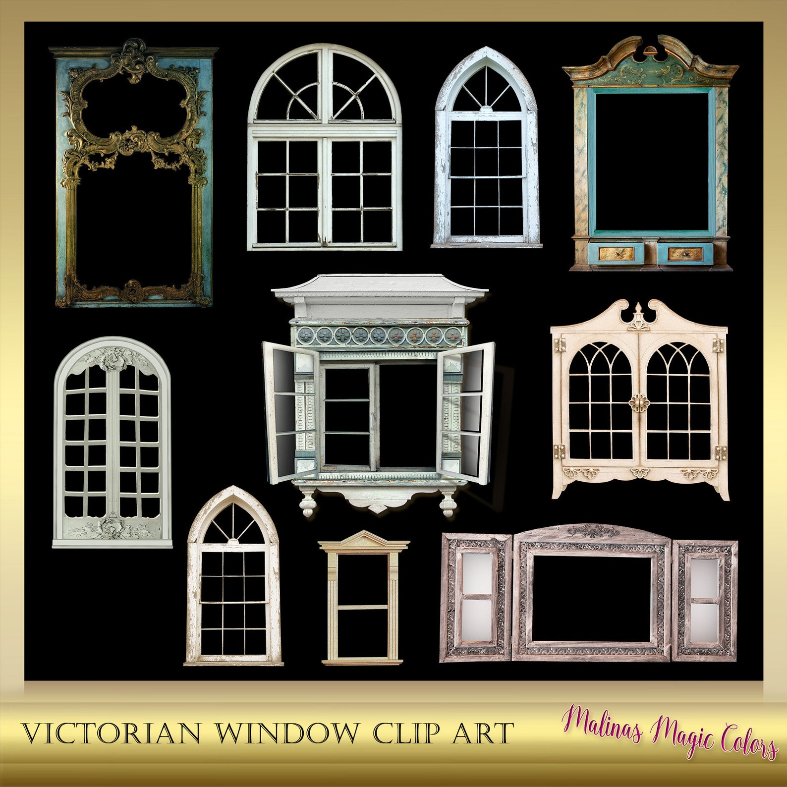 10 Victorian Window Frames - Window Photo Frame - Photoshop Digital ...