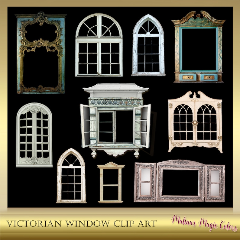 10 Victorian Window Frames - Window Photo Frame - Photoshop Digital ...