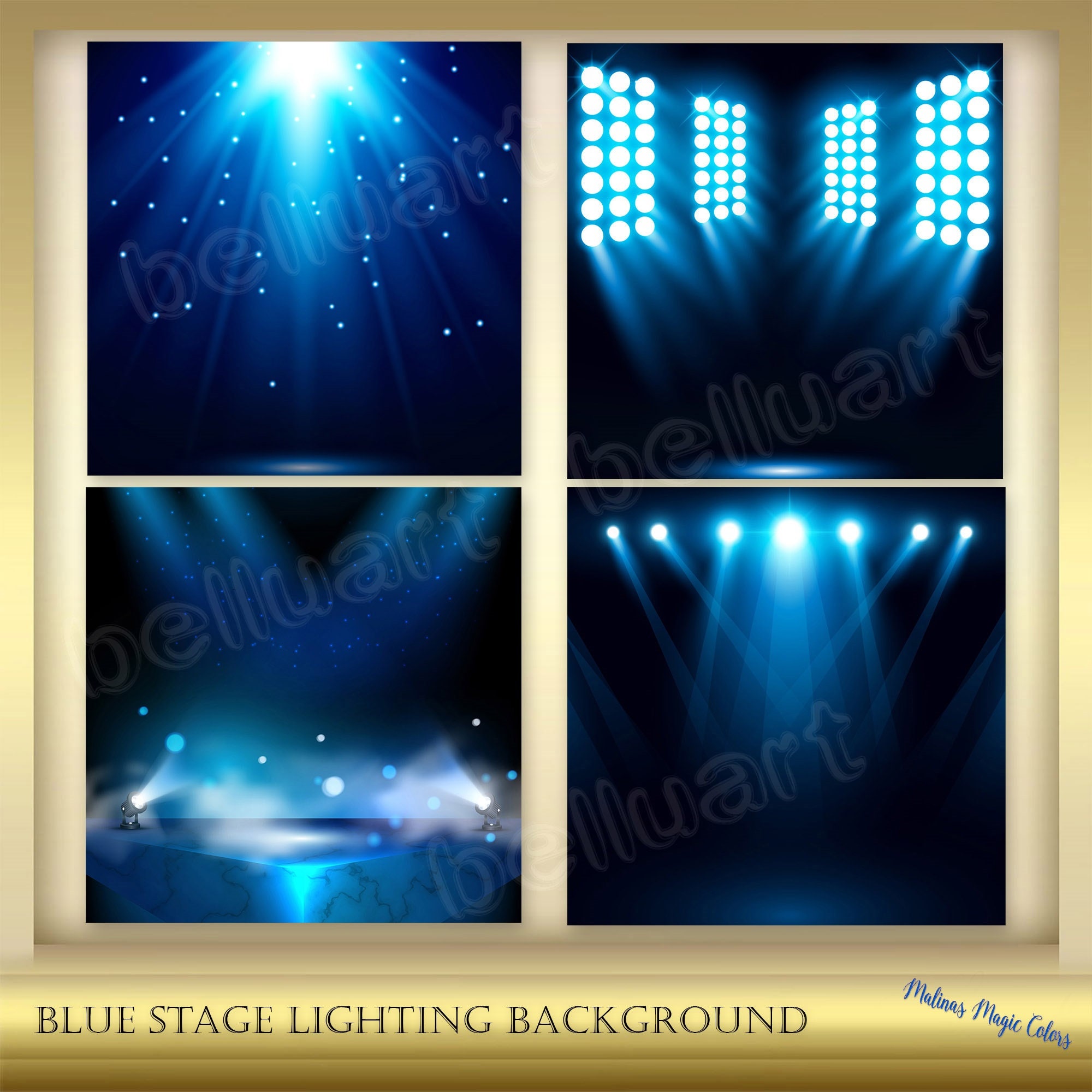 Blue Stage Lighting Background - Blue Spotlight Background - Spotlight ...
