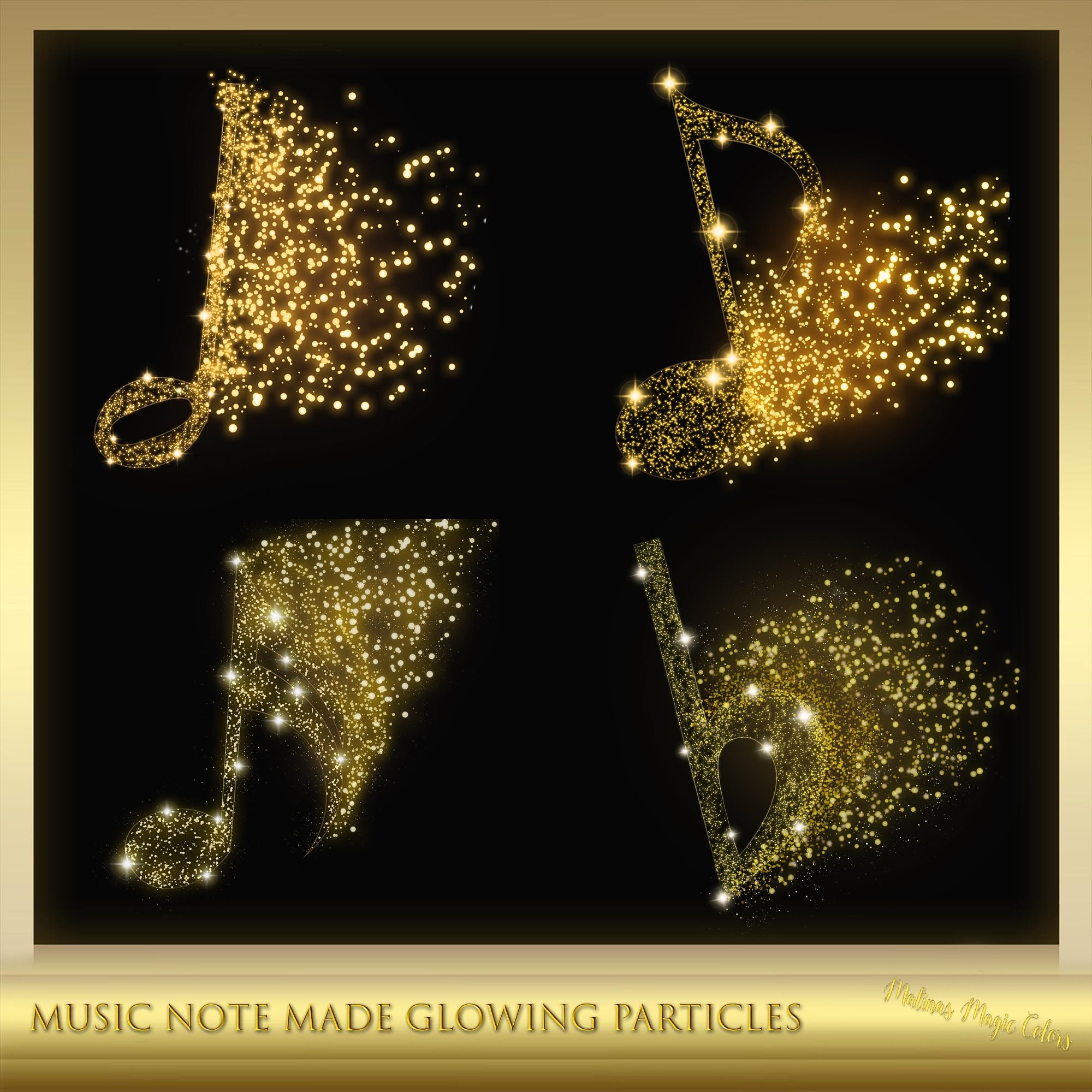 Music Note Made Glowing Particles - Light Effect Music Notes - Music ...
