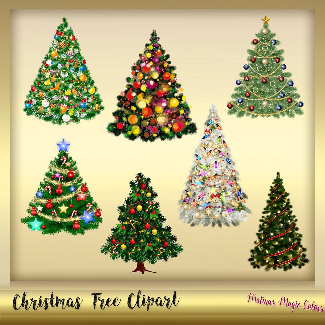 7 Christmas Tree Cliparts - Christmas Tree Overlay - Christmas Clipart ...