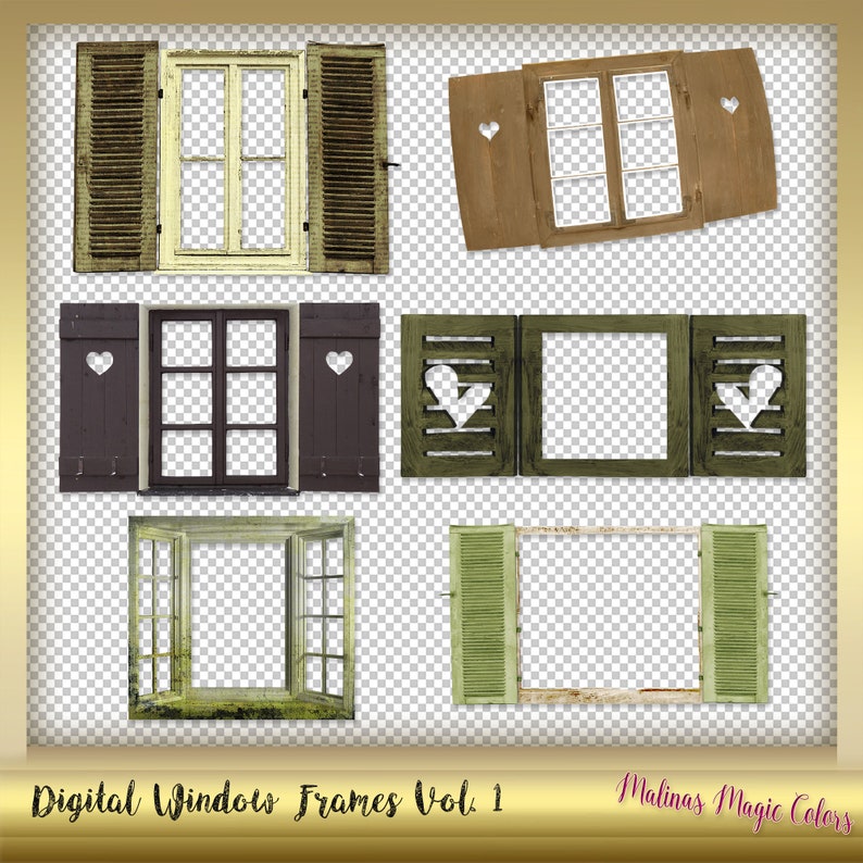 12 Digital Window Frames Vol. 1 - Window Photo Frame - Photoshop ...