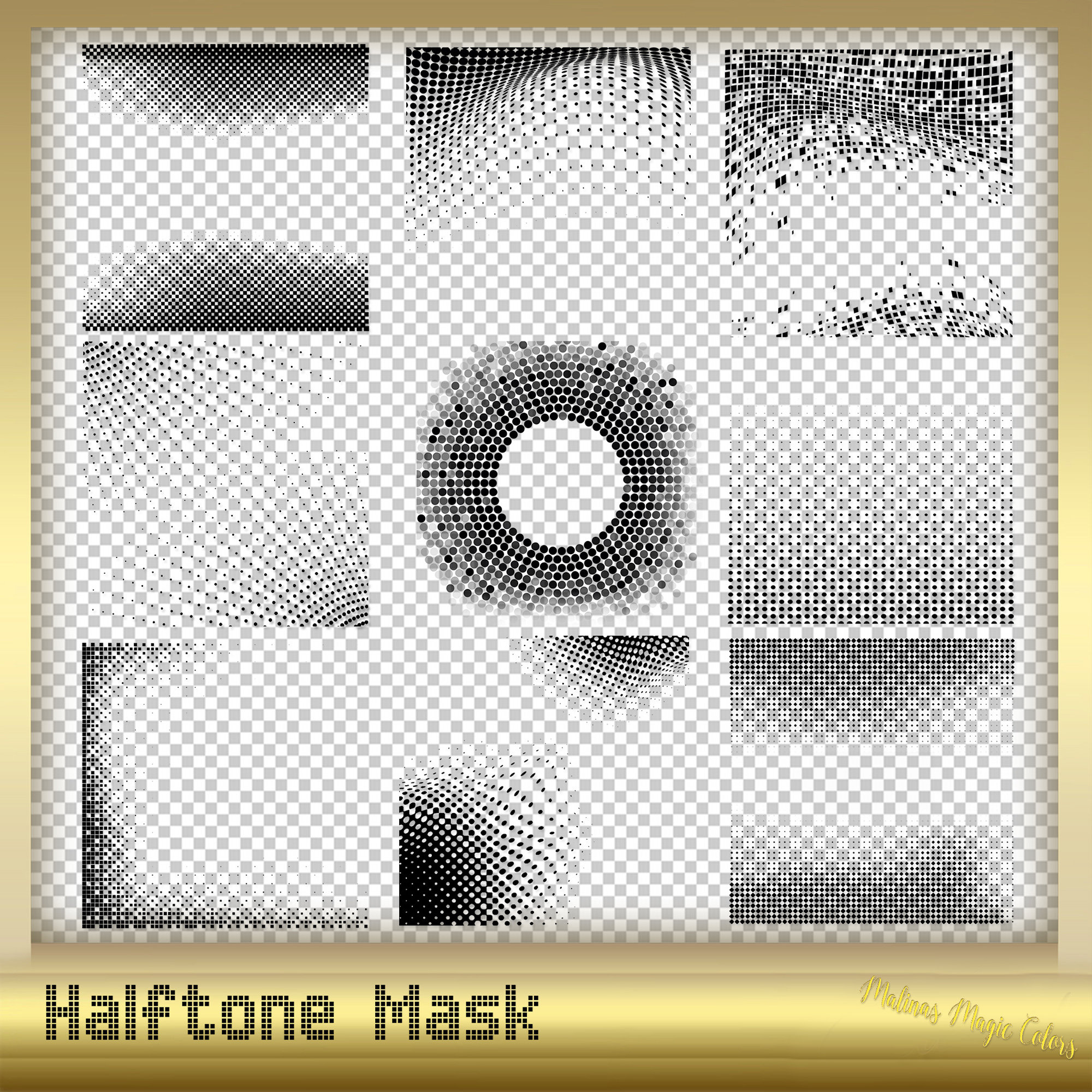 9 Halftone Mask Halftone Dot Patterns for Photoshop - Etsy