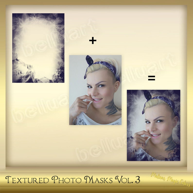 12 Textured Photo Masks Vol. 3 Photoshop Clipping Masks Grunge Photo ...