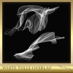 20 Tulle Overlays - Flying Tulle - White Veil Overlays - Digital ...