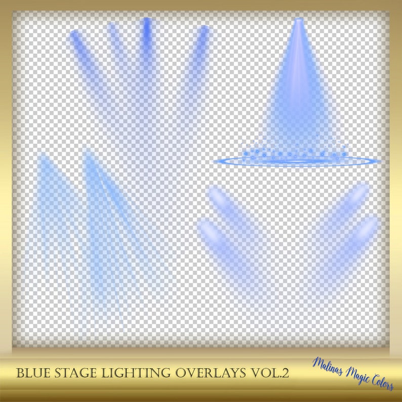 20 Blue Stage Lighting Overlays Vol. 2 Blue Stage Light Spotlight ...